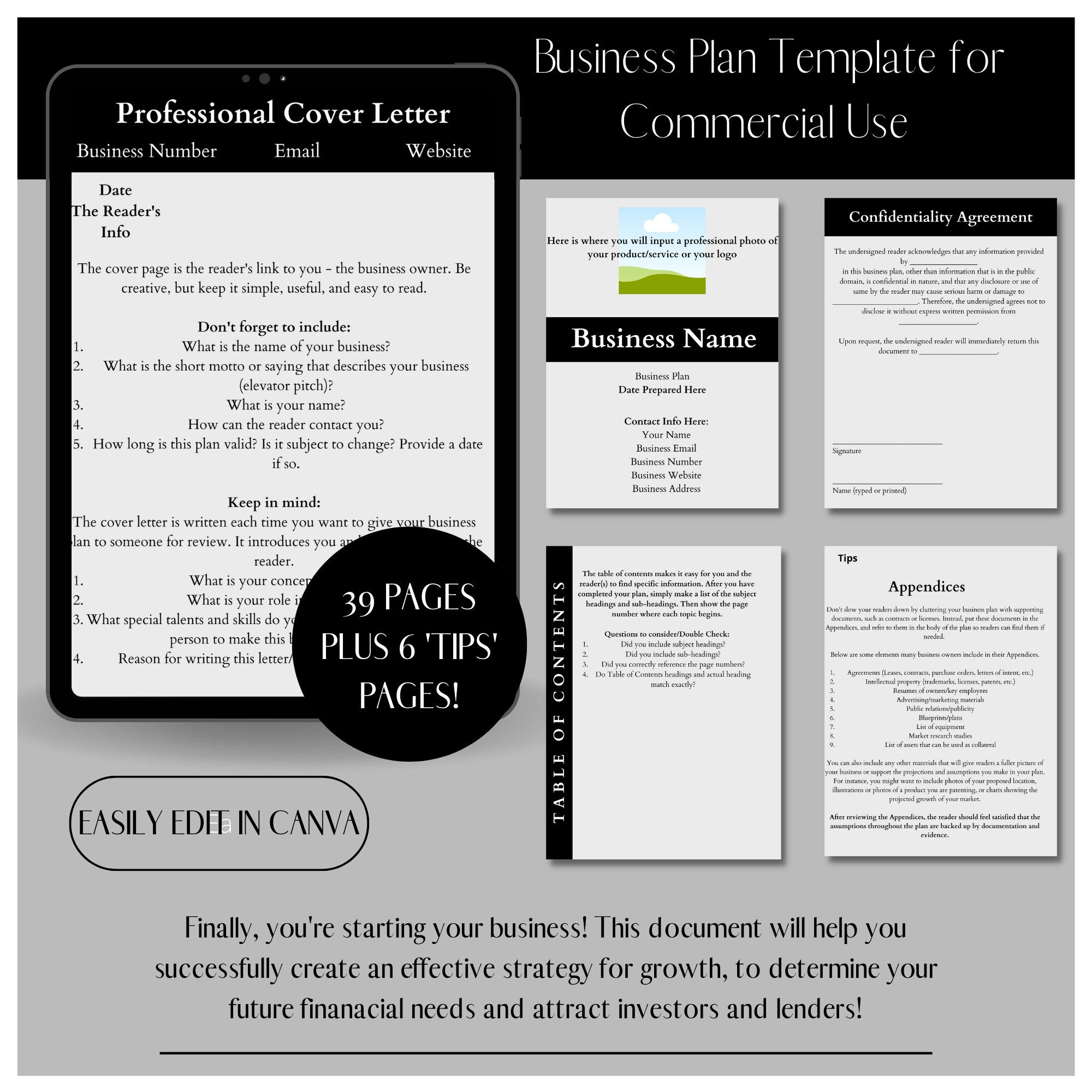Business Plan Bundle Editable Guide Book and Business Planner - Etsy