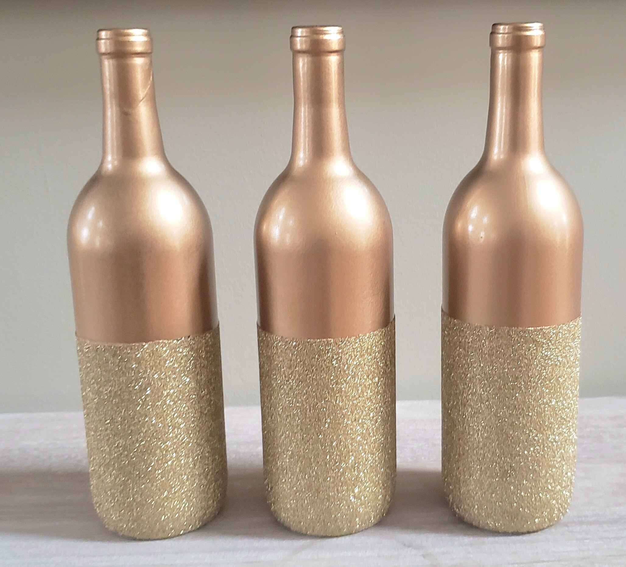 Gold Wine Bottle Centerpieces | Gold Wine Bottle Decor | Bottle ...