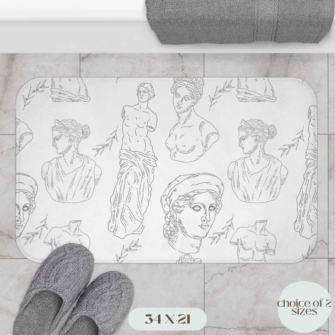 Greek Goddess Statue Bath Mat Aphrodite Bathroom Decor Set Minimalist ...