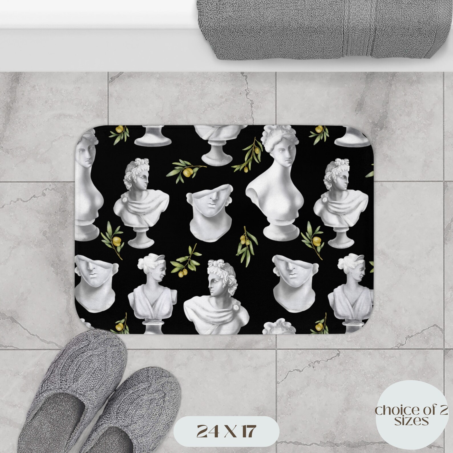 Greek Goddess Statue Bath Mat Set Art History Bath Mat Rug - Etsy