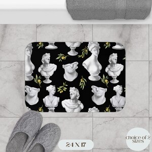 Greek Goddess Statue Bath Mat Set Art History Bath Mat Rug Floral Bath ...