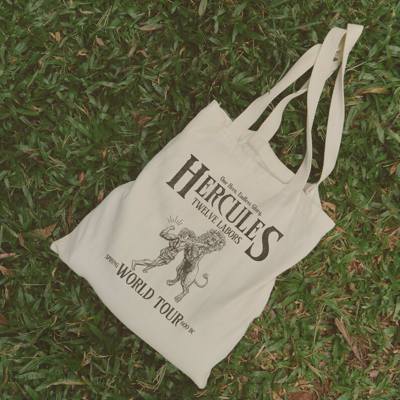 Hercules Tote Bag Greek Mythology Tote Greek Goddess Book Bag - Etsy