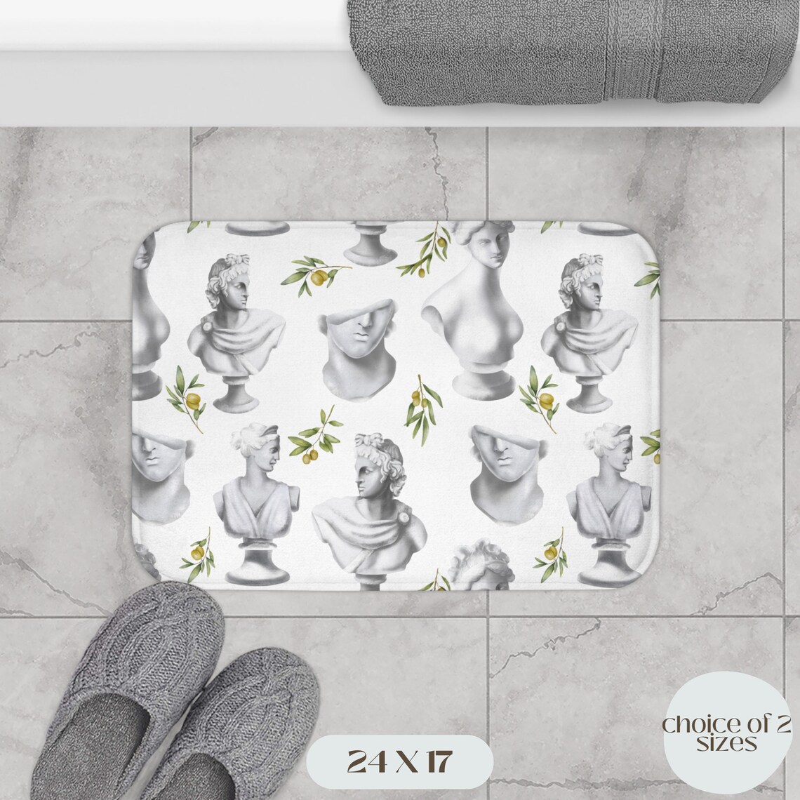 Greek Goddess Statue Bath Mat Set Art History Bath Mat Rug - Etsy