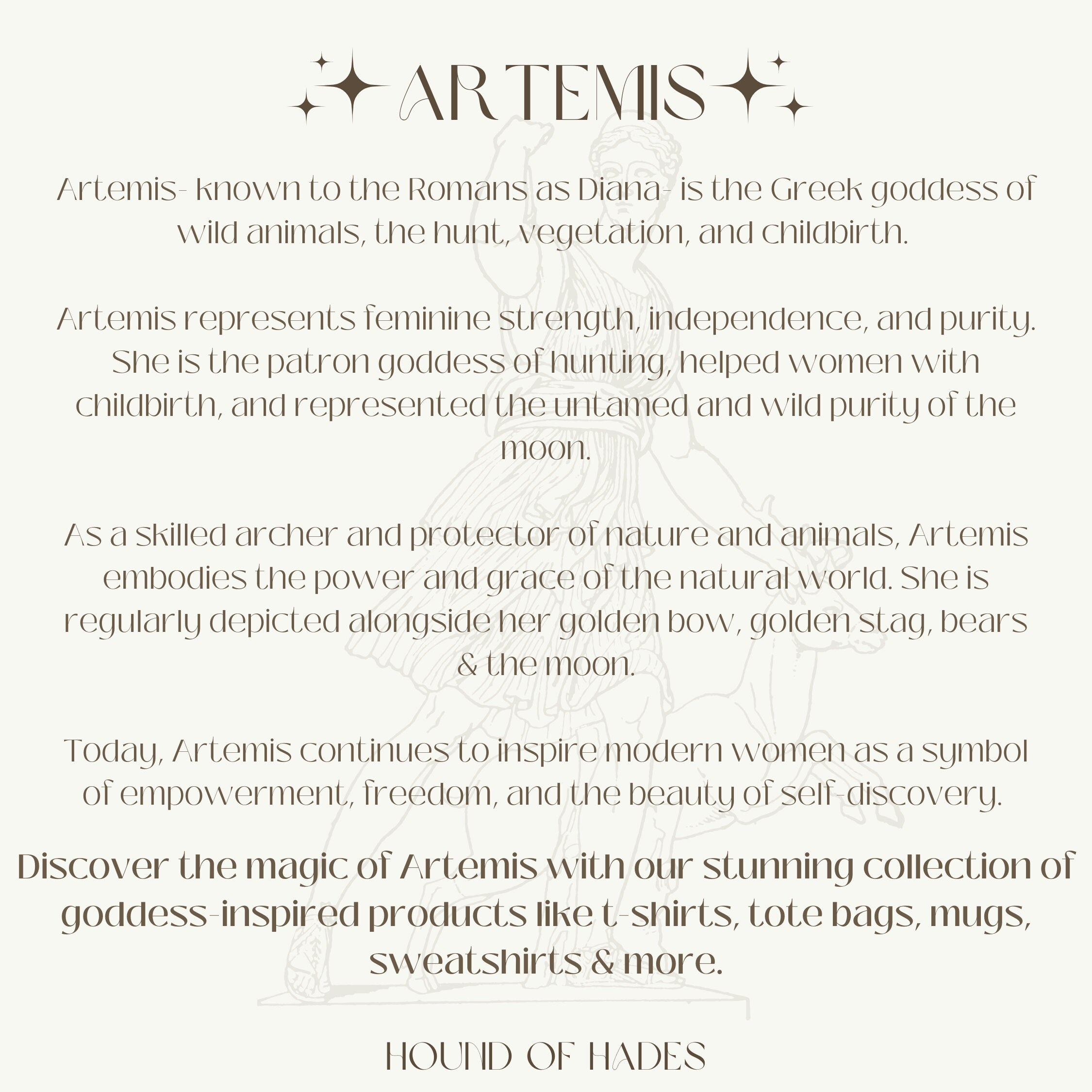 Artemis Goddess Tote Bag Moon Phases Greek Mythology Unique Gift for ...