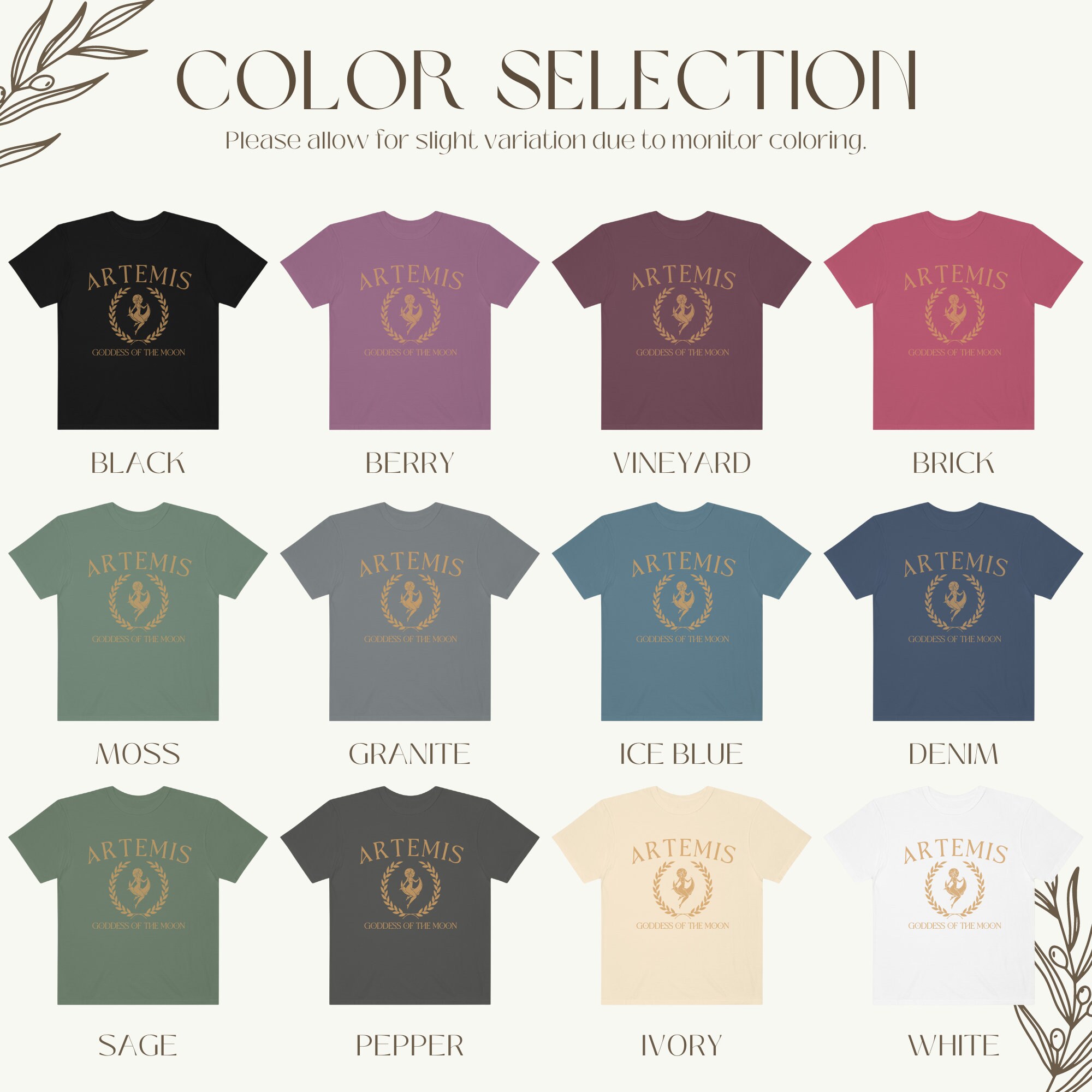 Artemis Goddess of the Moon Comfort Colors Oversized Tshirt Greek ...