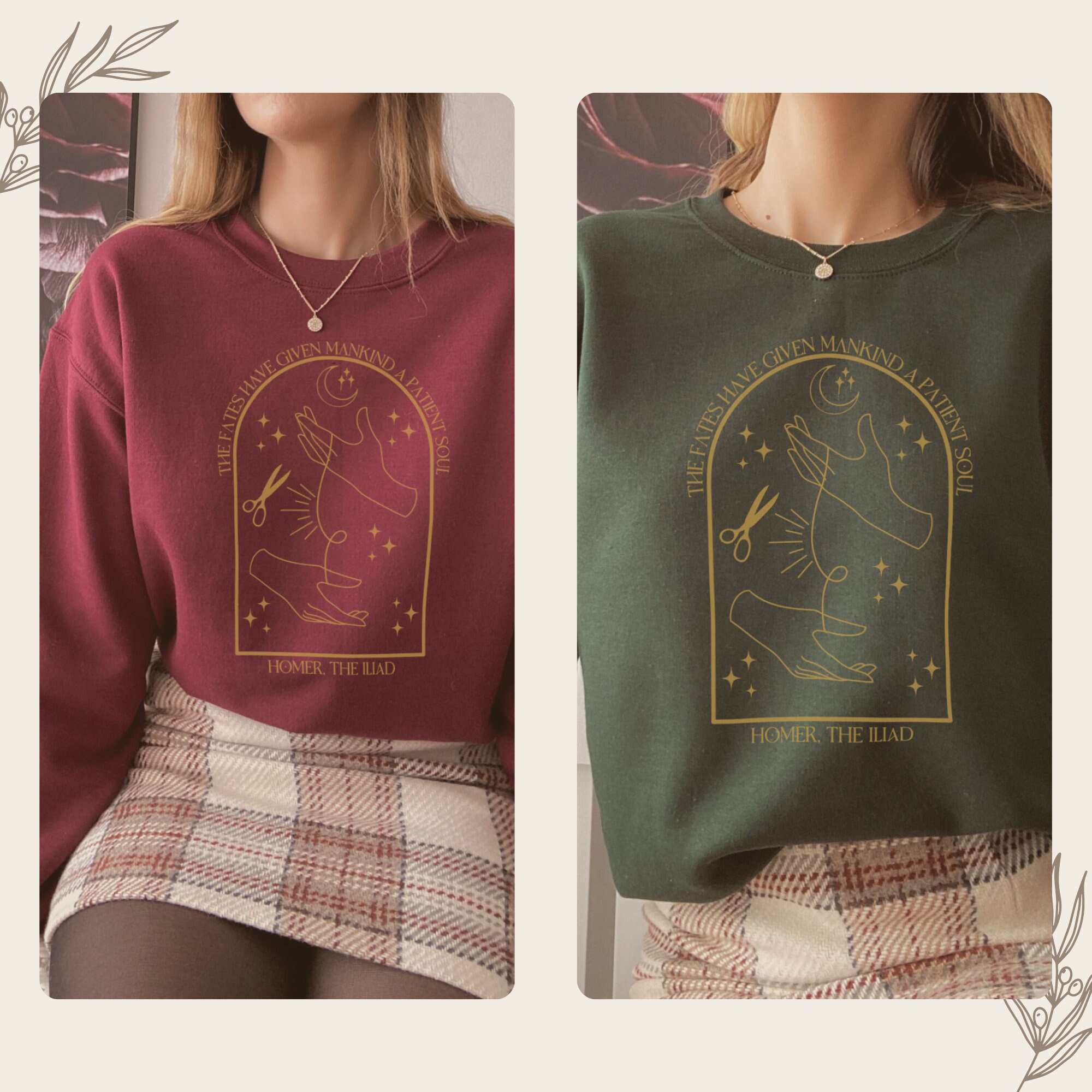 The Fates Moirai Greek Mythology Sweatshirt Homer Iliad Literary Shirt ...