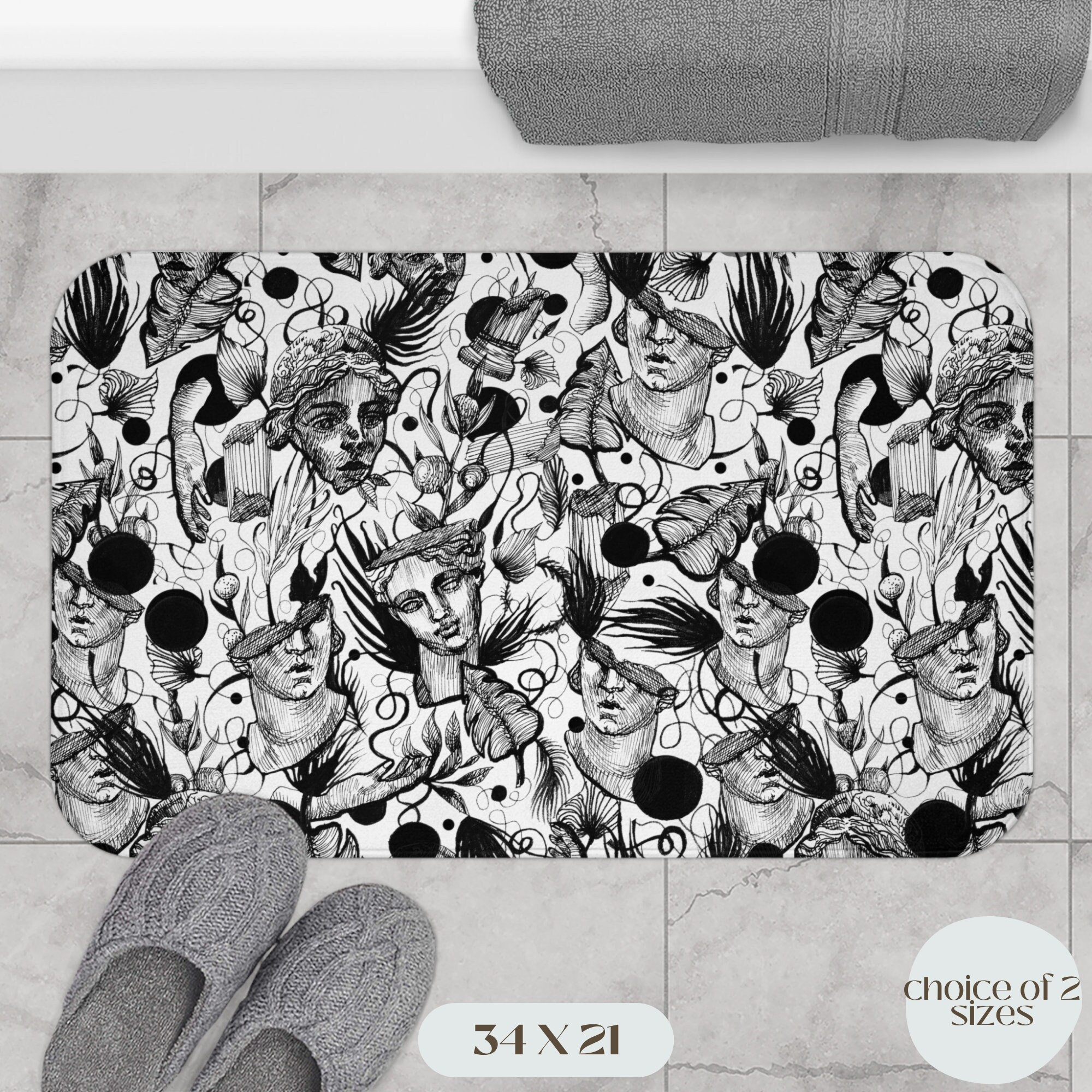 Greek Goddess Shower Curtain Black Shower Curtain Floral Shower Curtain ...