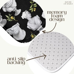 Greek Goddess Statue Bath Mat Set Art History Bath Mat Rug Floral Bath ...