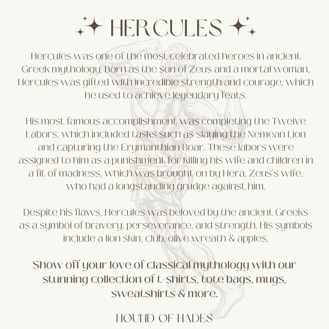 Hercules Tote Bag Greek Mythology Tote Greek Goddess Book Bag Tote ...