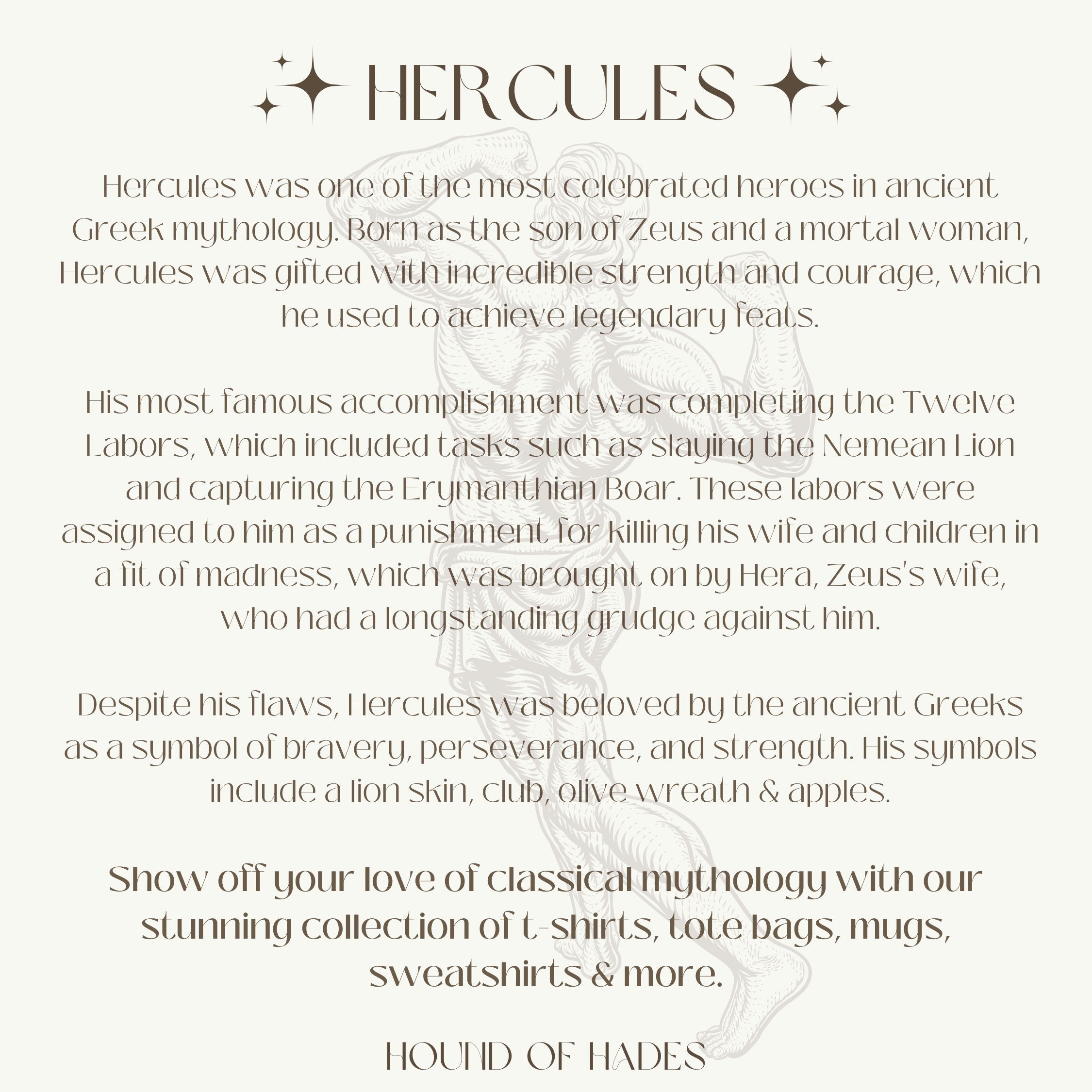 Hercules Tote Bag Greek Mythology Tote Greek Goddess Book Bag Tote ...