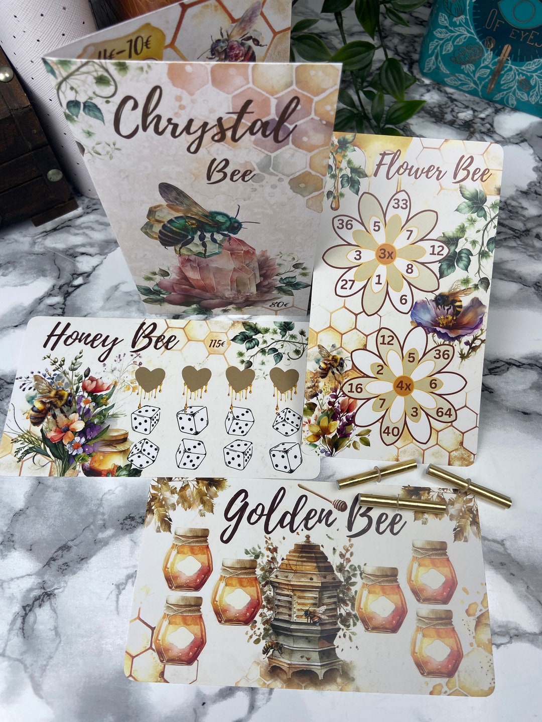 Bee Dice Savings Game With Scratch Fields, Lottery Tickets, Arithmetic ...