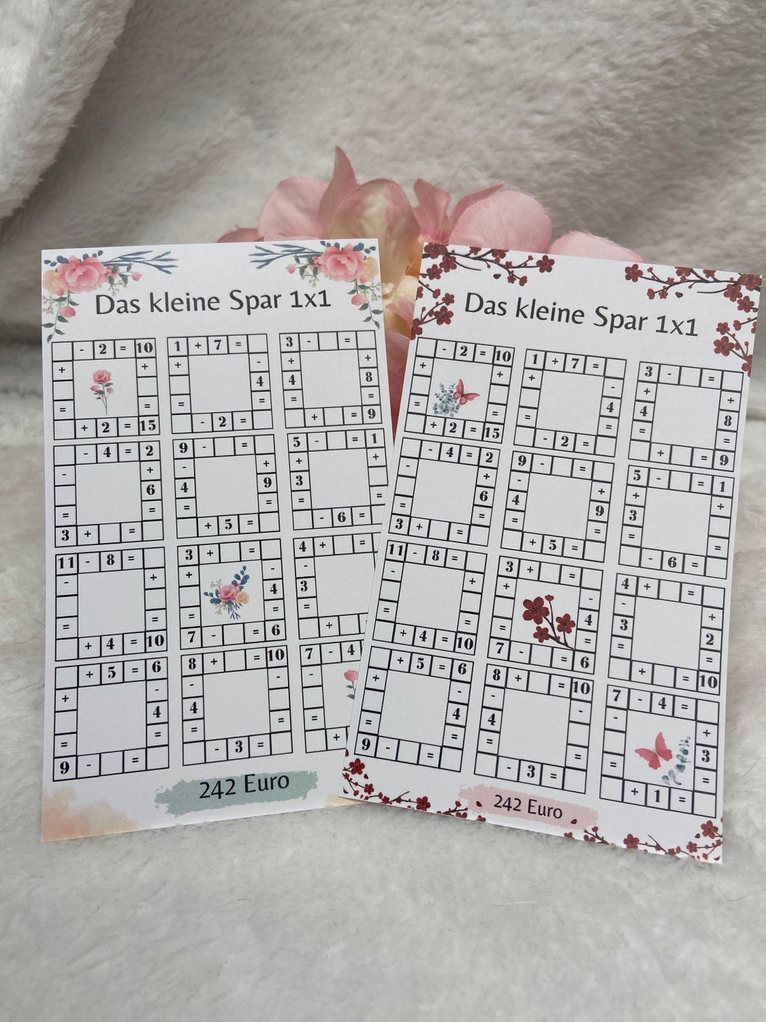 Das kleine Spar 1x1 / Rechen-Sparspiel für A6 Zippertaschen / inkl ...