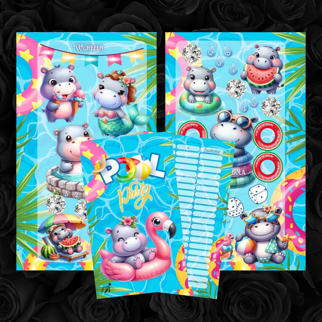 Pool Party With Matching Dashboard and Tracker / Foiled / for A6 Binder ...