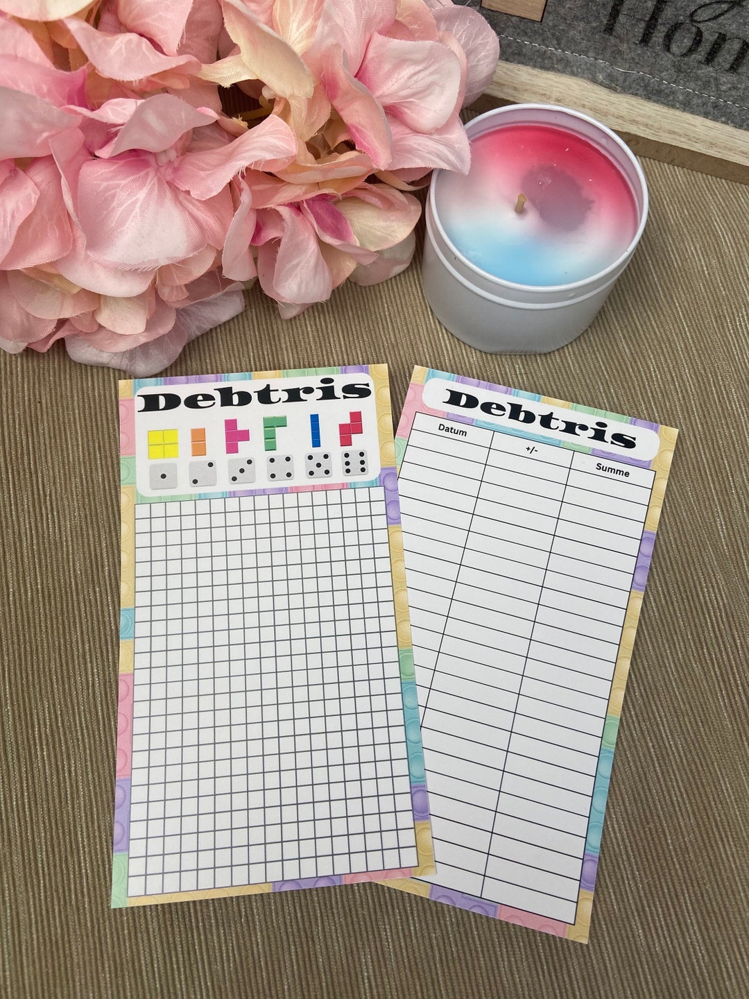 Debtris Würfel-Sparspiel zum ausmalen & sparen / mit passendem Tracker ...
