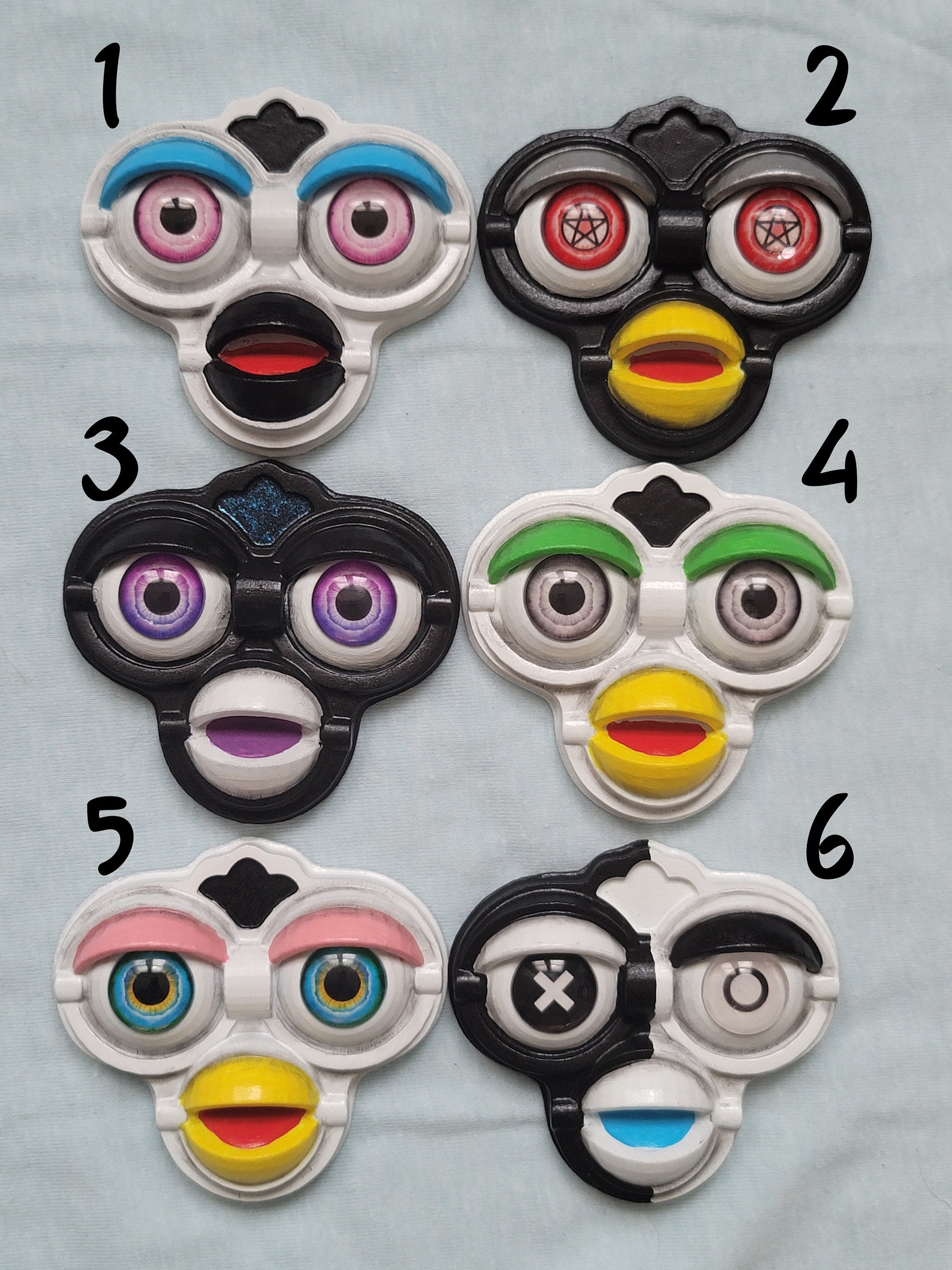 3D Printed Resin Furby Faceplate Painted and Cut - Etsy