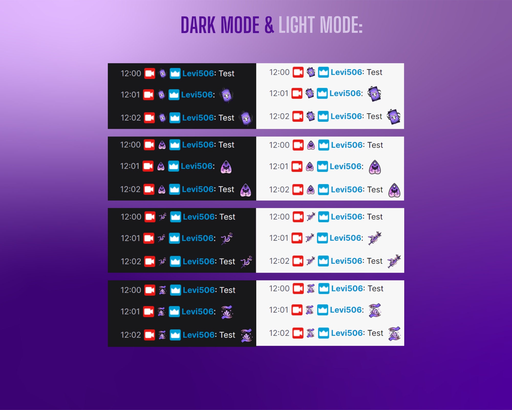 16x Purple Mystic Witchy Occult Twitch Sub Badges Emotes - Etsy