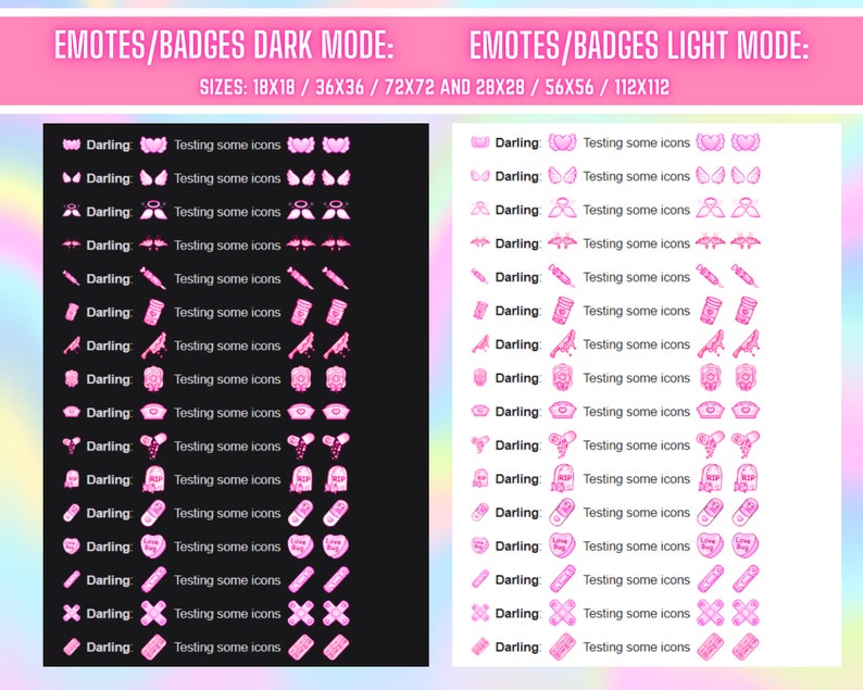 Kawaii Pink Medical Emotes: Angel Hearts Badges for Twitch/discord ...