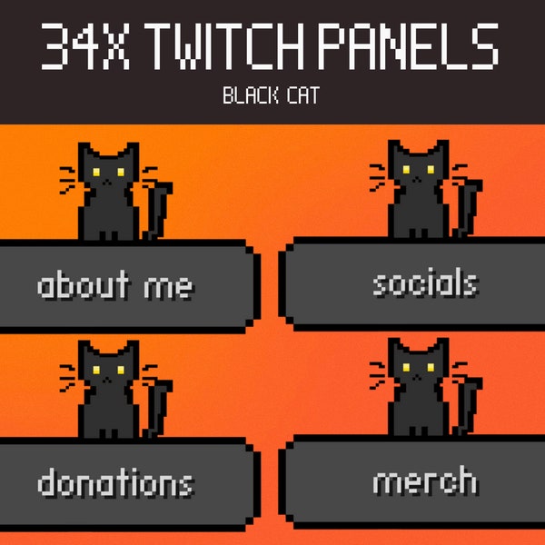 Black Cat Halloween Panel - Etsy