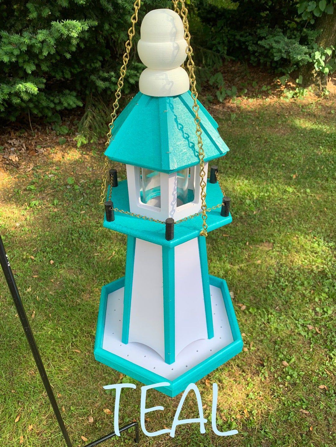 Unique Lighthouse Bird Feeder, Choose Your Color. Hanging Feeder, Post ...