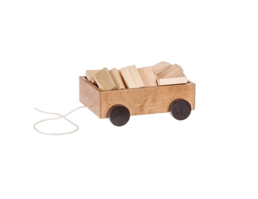 Wagon W/ Blocks, Toy Blocks, Learning Blocks, Wooden Kid's Toys ...