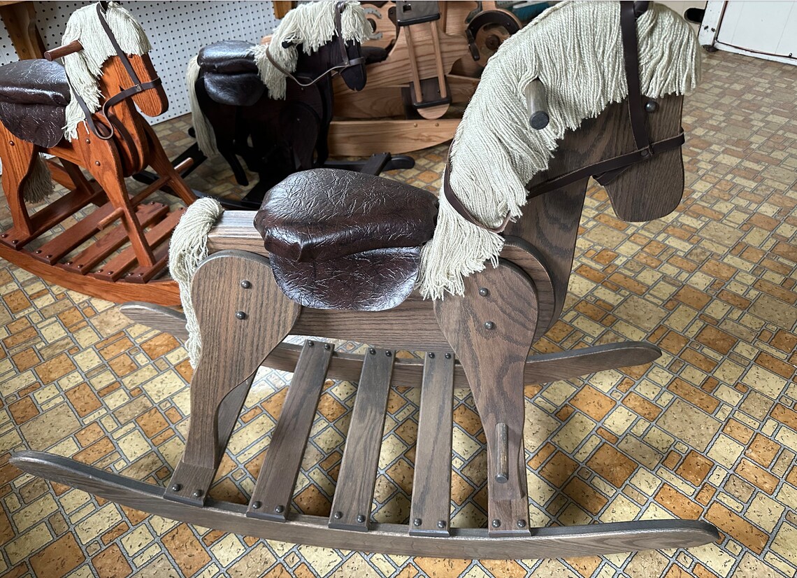 Amish Made Rocking Horse SOLID OAK Two Sizes for Toddlers and - Etsy