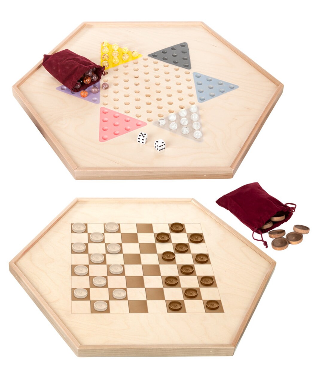 Amish Made Wooden Checker Game Board / Chinese Checkers, 23” X 23” - Etsy