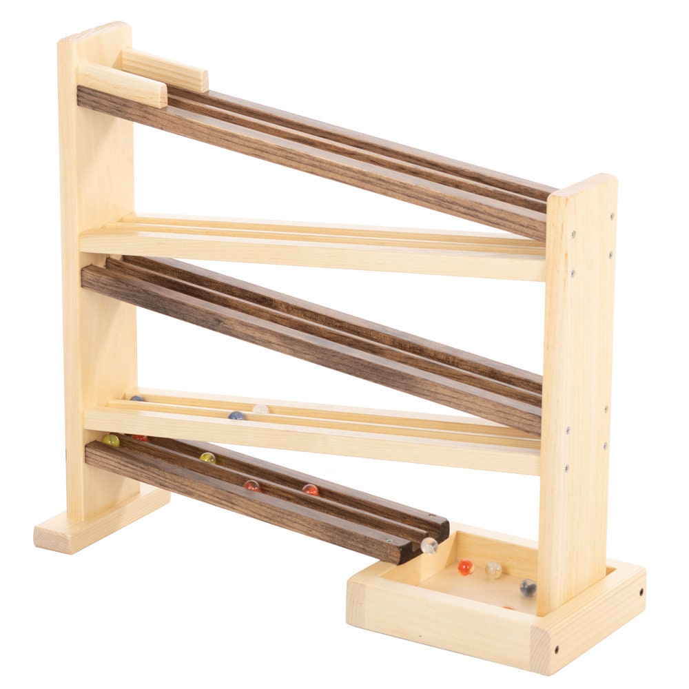 Marble Roller Race Track Wooden Toy, Child-safe Finish Amish Made Toy ...