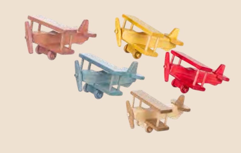 Airplane Toy, Small Airplane, Hand Crafted Wood Toy, Toy Airplane ...