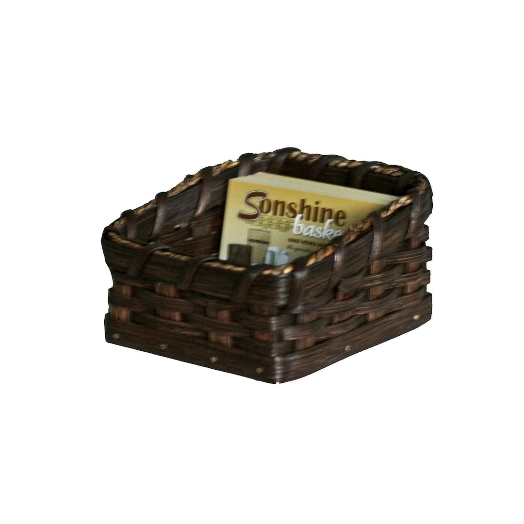 Custom Business Card Holder Office Desktop Basket, Amish Hand Woven ...