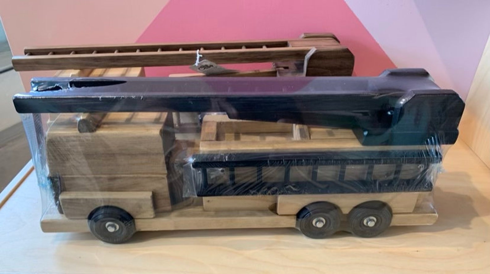 Large Working Wooden Fire Truck, Wooden Fire Engine, Fire Truck, Fire ...
