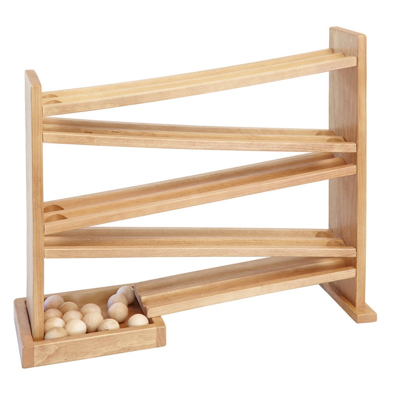 Wooden Ball Roller Race Track Toy, Child-safe Finish Amish Made Toy ...