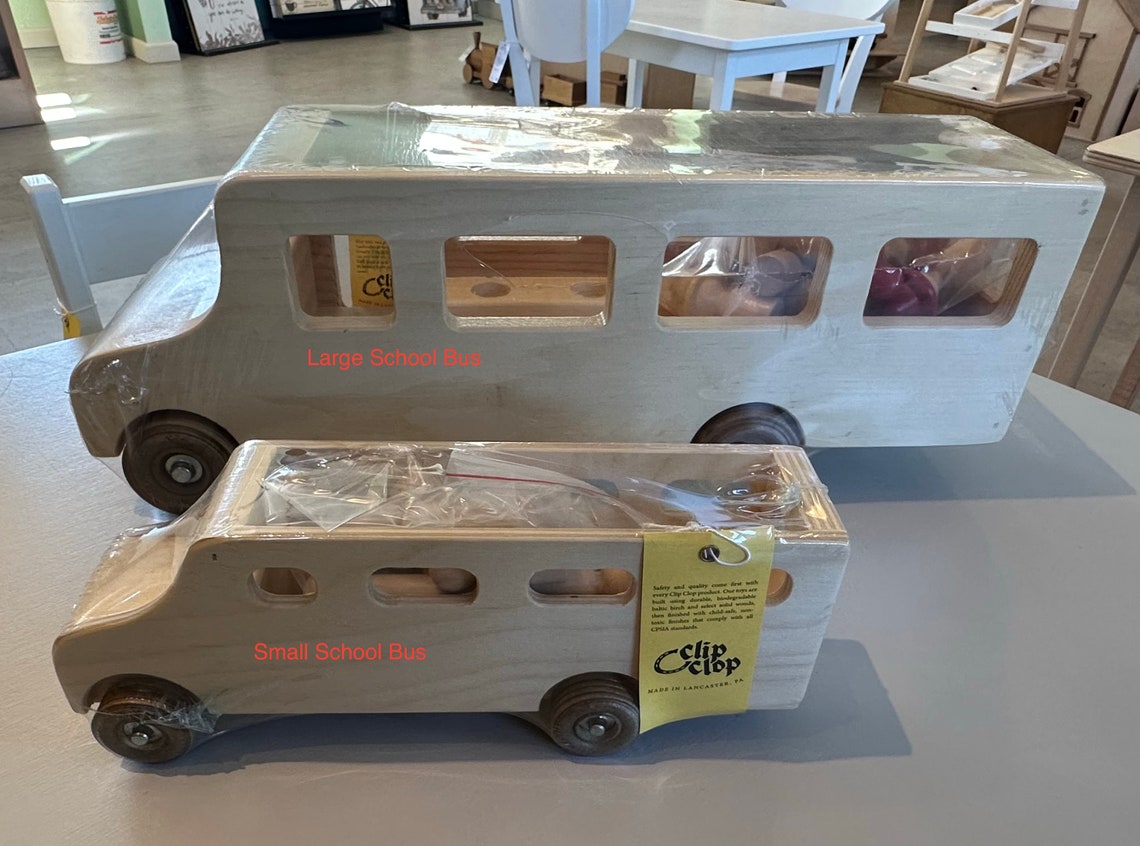 Small Yellow Wooden School Bus, School Bus, Wooden School Bus, Toy ...