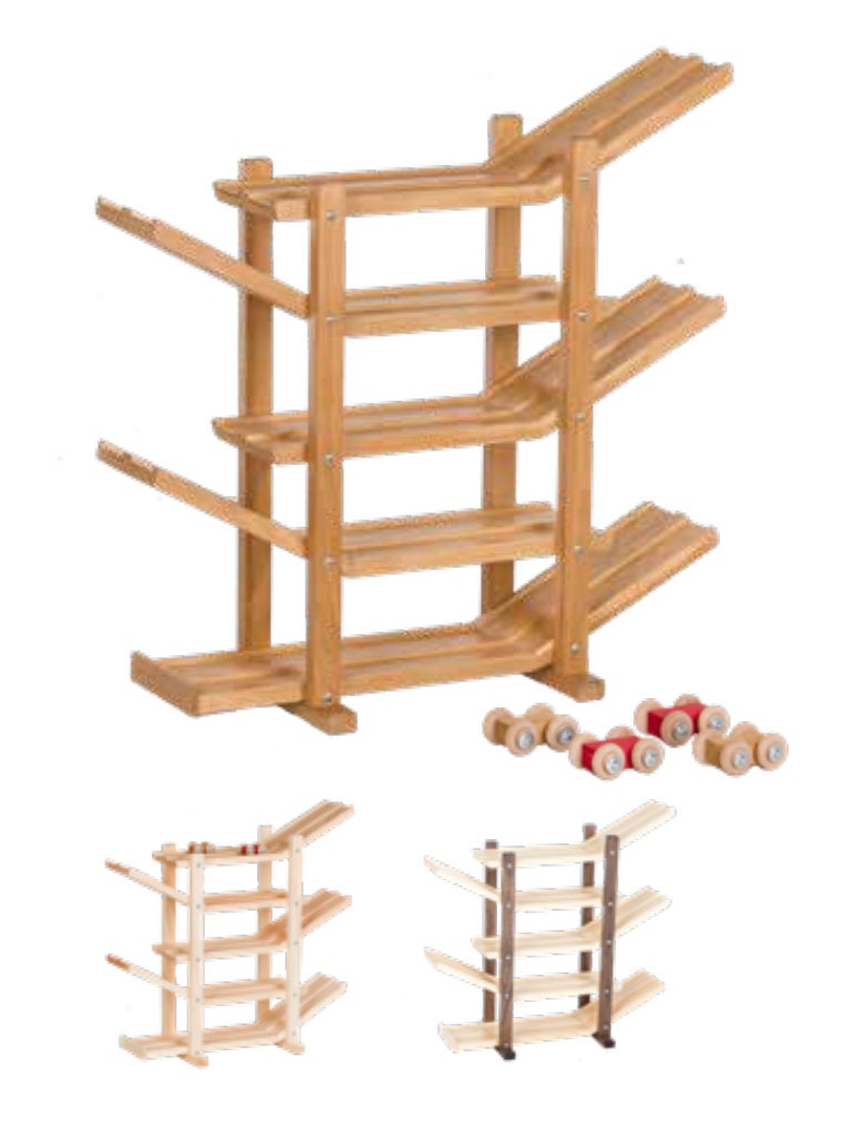 Car Roller Racetrack, Wooden Kid's Toys, Wooden Games, Switchback Track ...