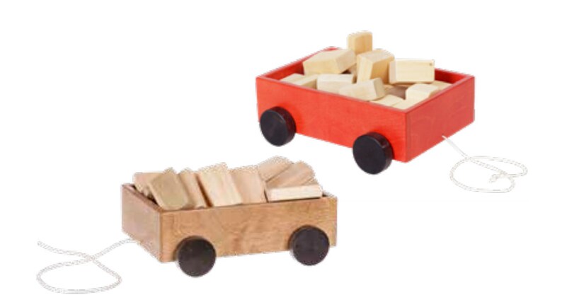 Wagon W/ Blocks, Toy Blocks, Learning Blocks, Wooden Kid's Toys ...