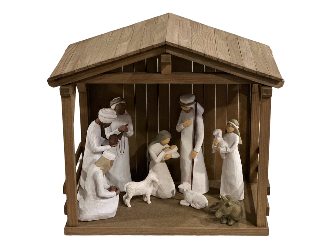 Christmas Manger, Wooden Manger, Willow Tree Manger, Nativity Manger ...