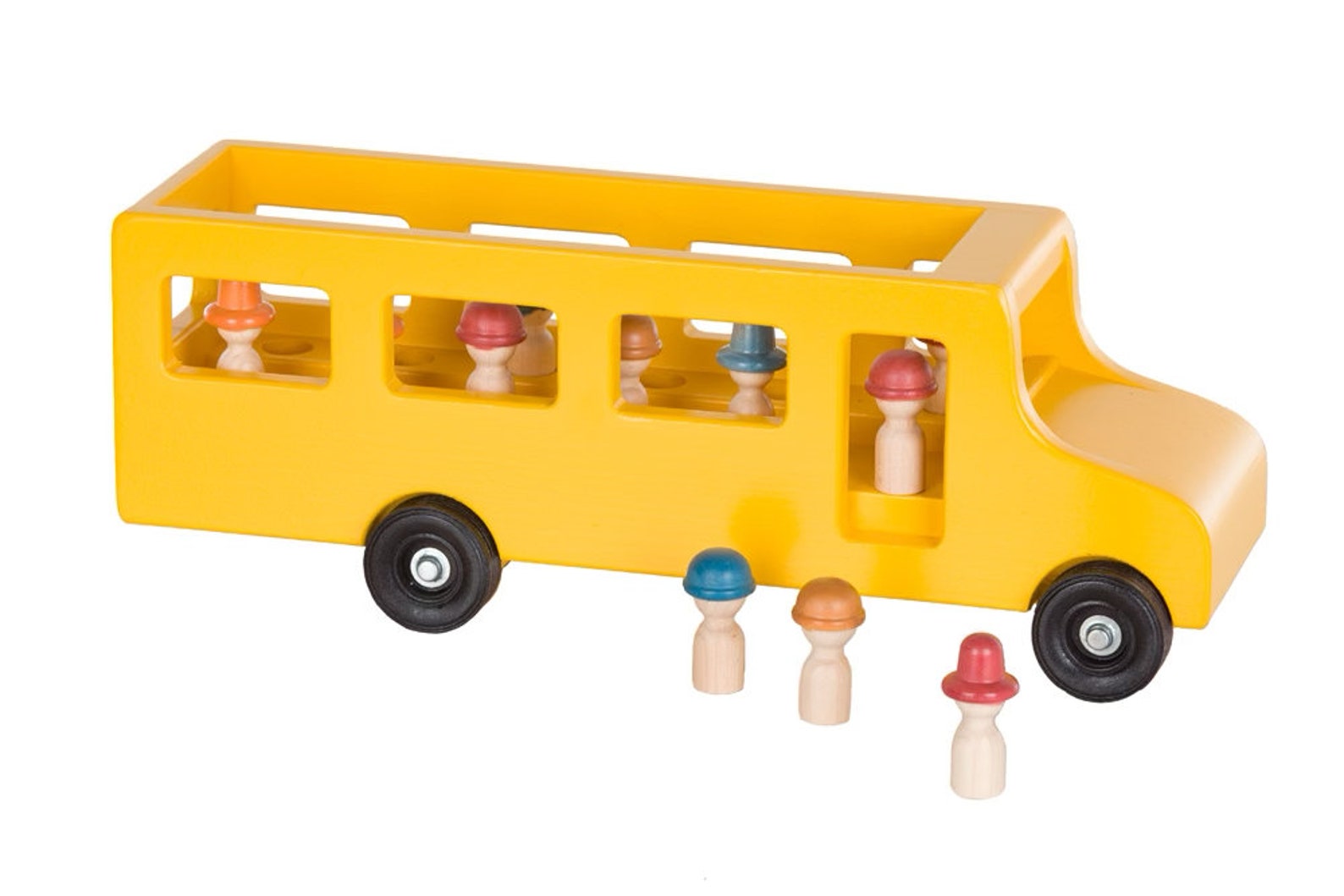 Large Yellow Wooden School Bus, School Bus, Wooden School Bus, Toy ...