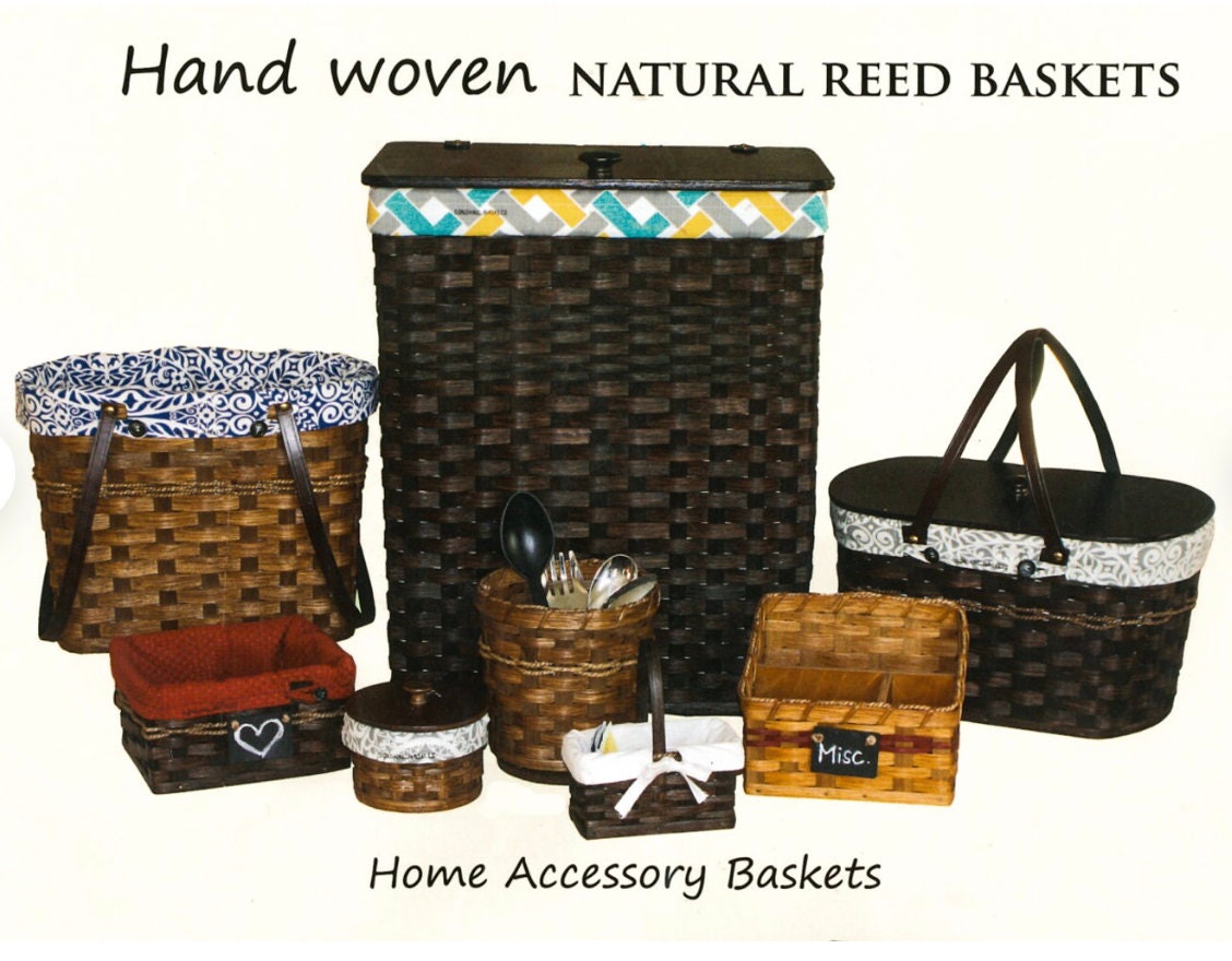 Custom Vanity Waste Basket, Amish Hand Woven, Bathroom Bedroom Trash ...