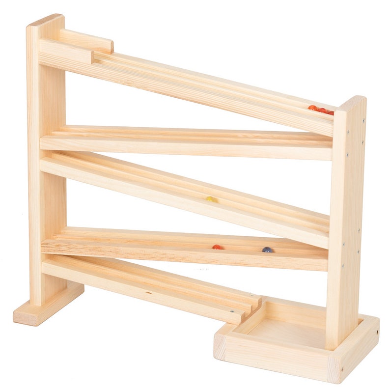 Marble Roller Race Track Wooden Toy, Child-safe Finish Amish Made Toy ...