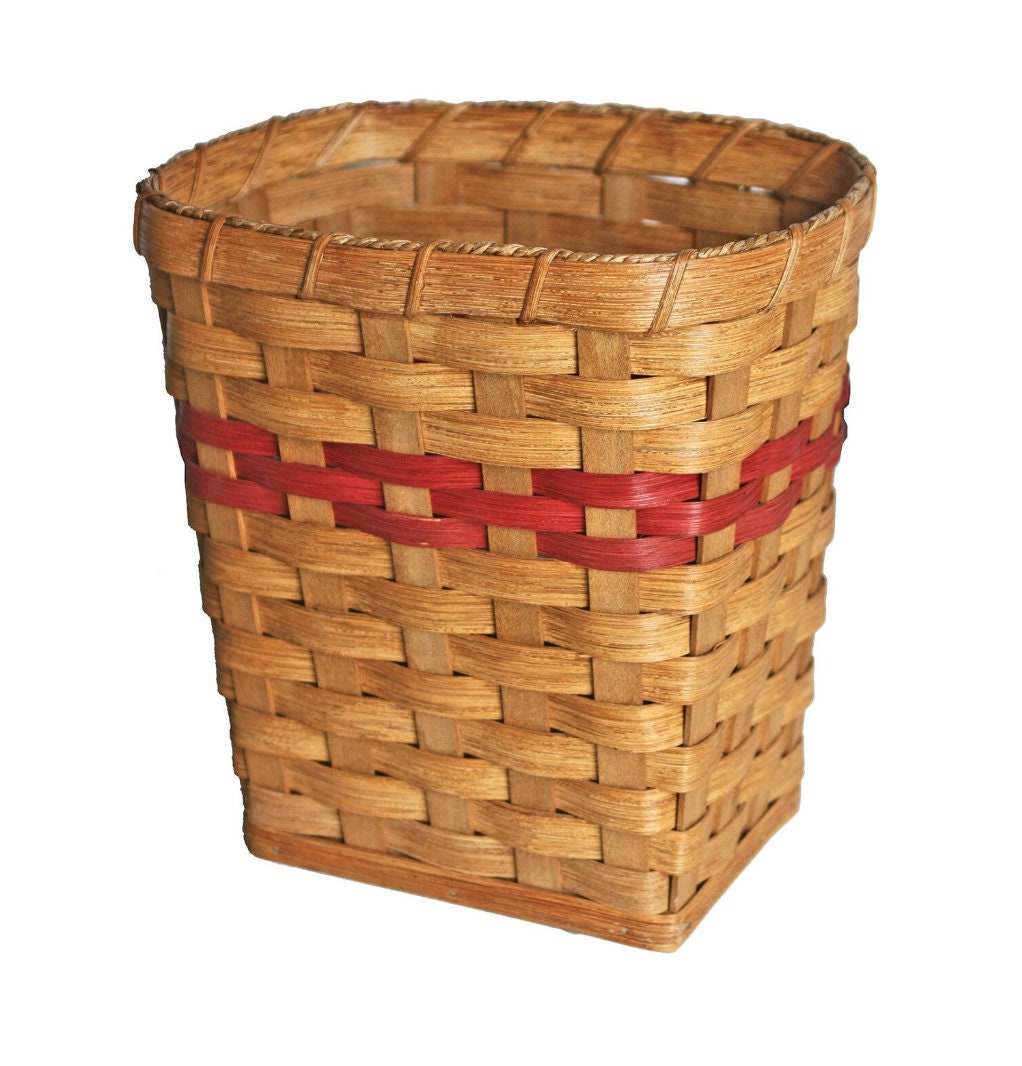 Custom Vanity Waste Basket, Amish Hand Woven, Bathroom Bedroom Trash ...