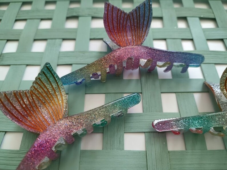 Glitter Mermaid Tail Claw Clip Claw Clips Hair Accessories Hair Clips ...