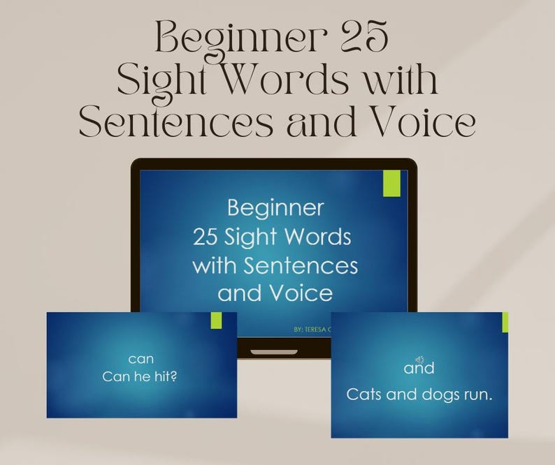 25 Sight Words PPT With Sentences and Voice -- 4 Yrs. Old ...