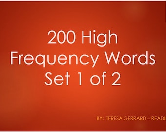 200 Sight Words - Etsy