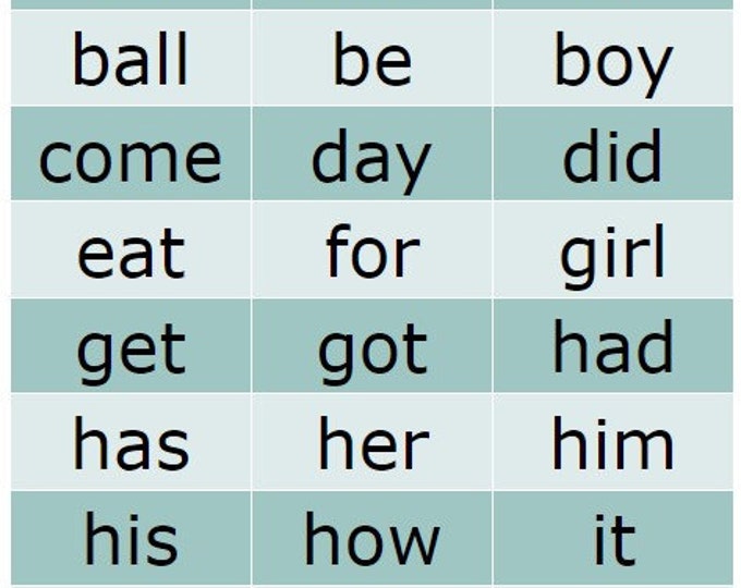 50 Beginner Sight Words for K-1st Grade - Etsy