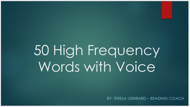 50 High Frequency Words Practice With Voice - Etsy