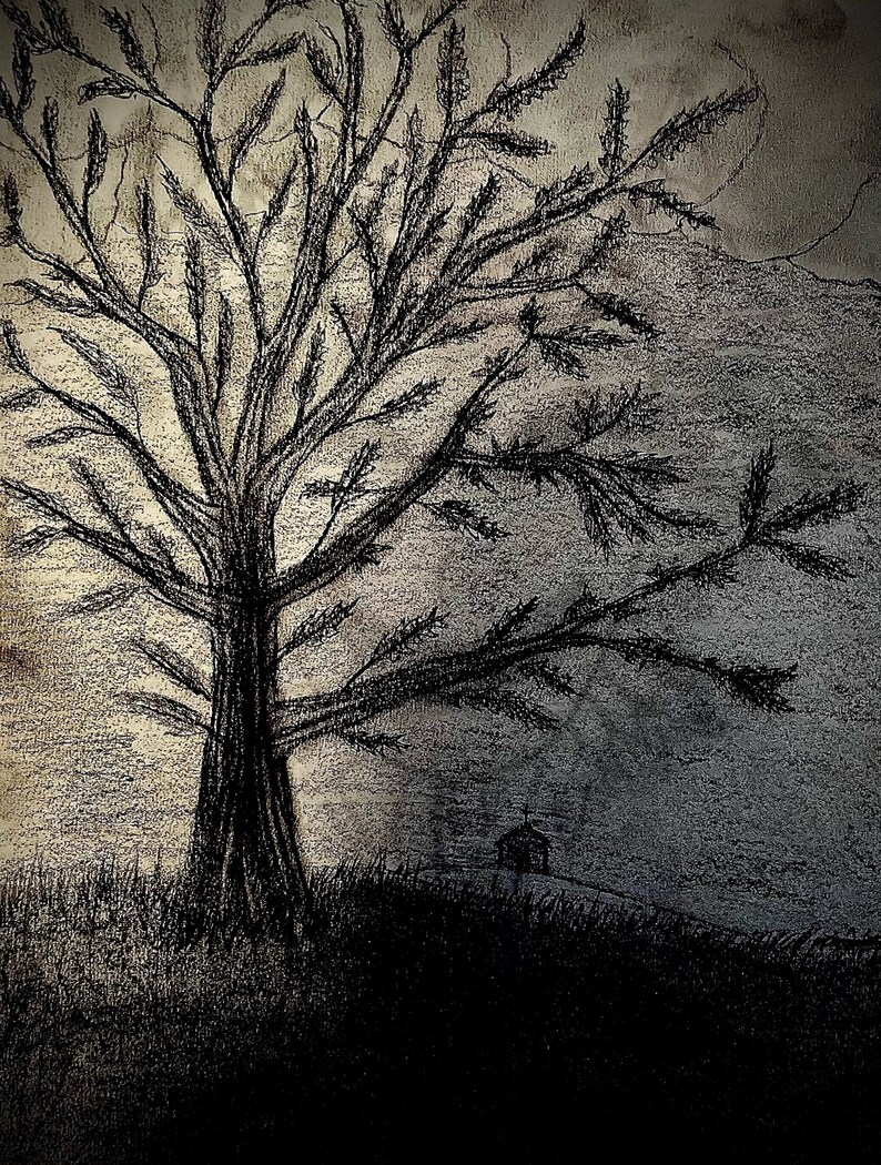 Dark Tree Sketch - Etsy