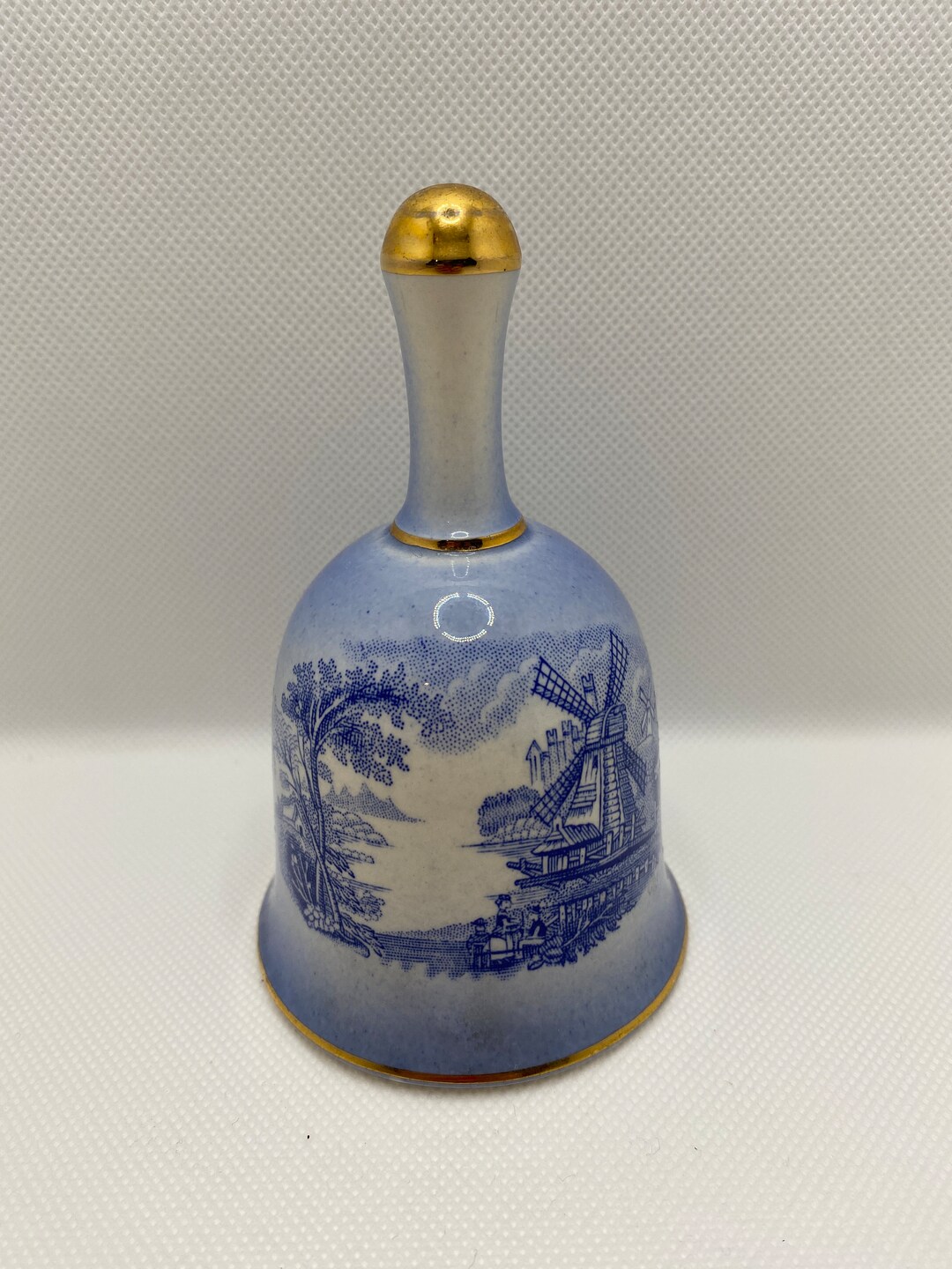 Palissy Royal Worcester Porcelain Bell windmill Blue, White, Gold VTG ...
