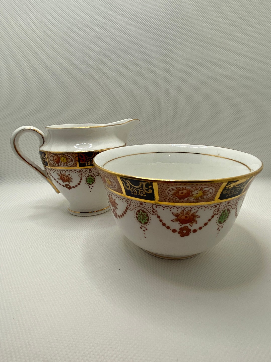 Colclough amari Cream & Sugar Victorian England Antique small Chip. - Etsy