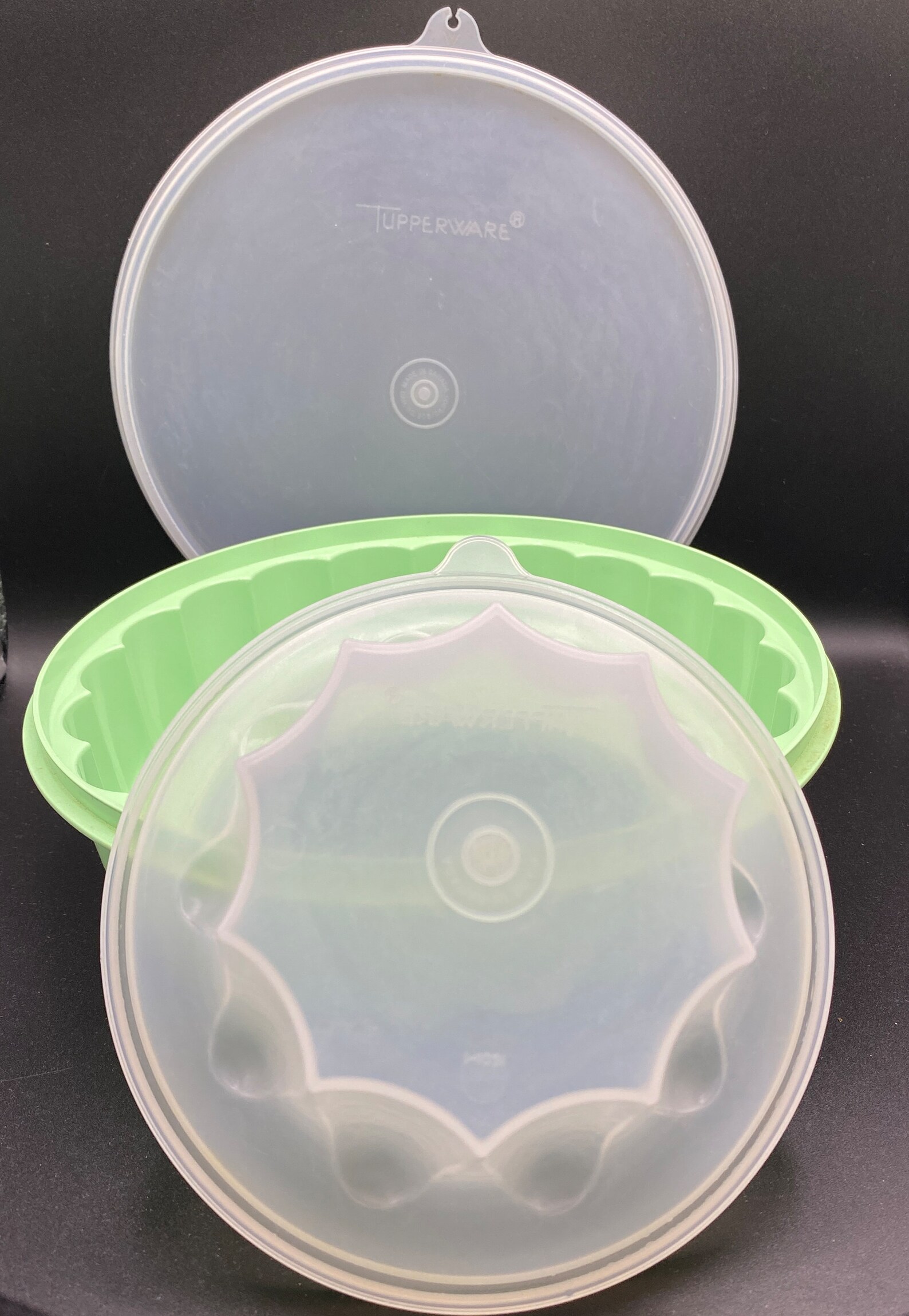 Tupperware 3 Pc Jelly Mold, , Mint Green and Clear Plastic.1201-1/1202 ...