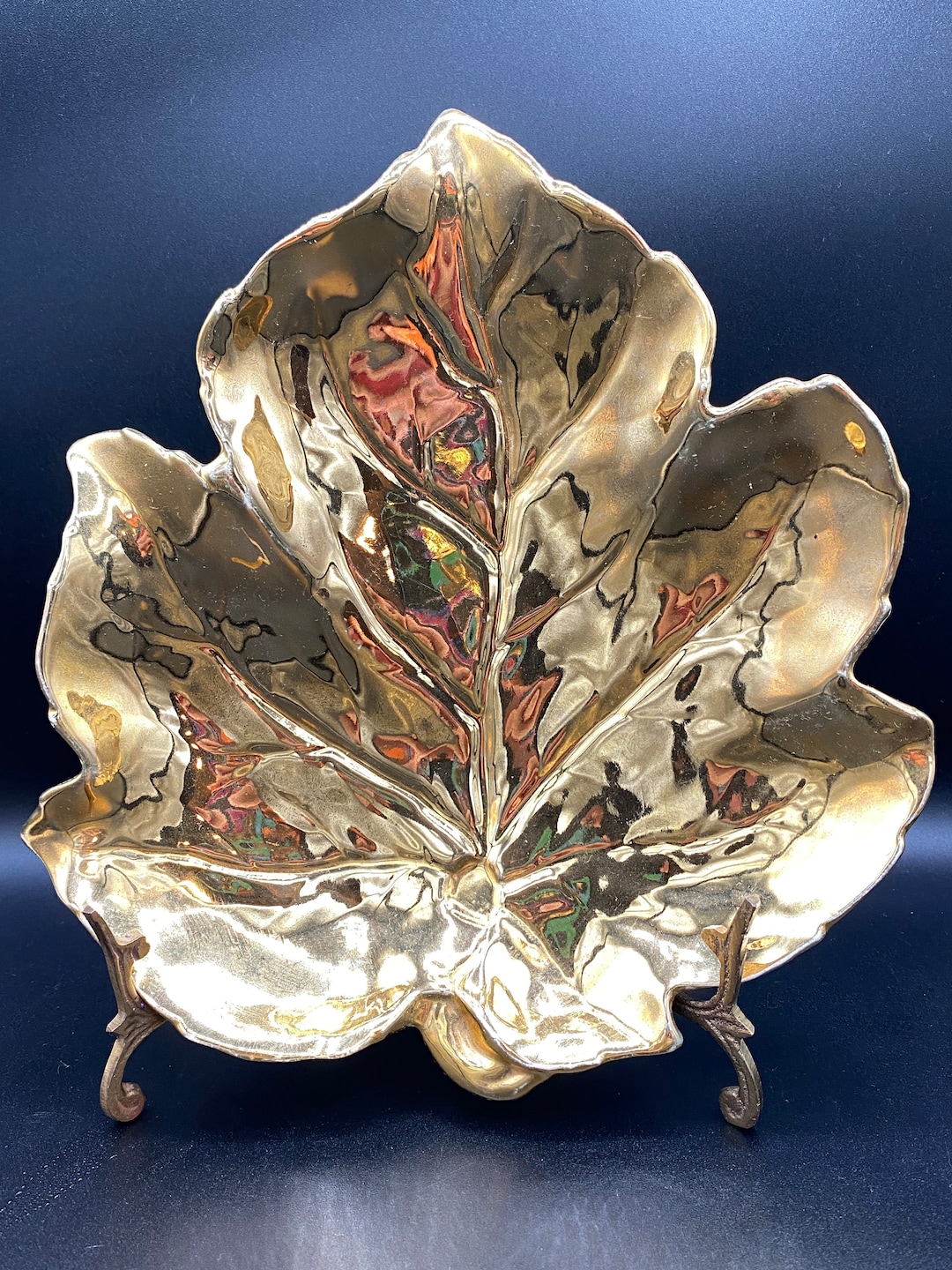 Royal Winton Grimwades Candy Dish Leaf Shaped Porcelain "golden Age ...