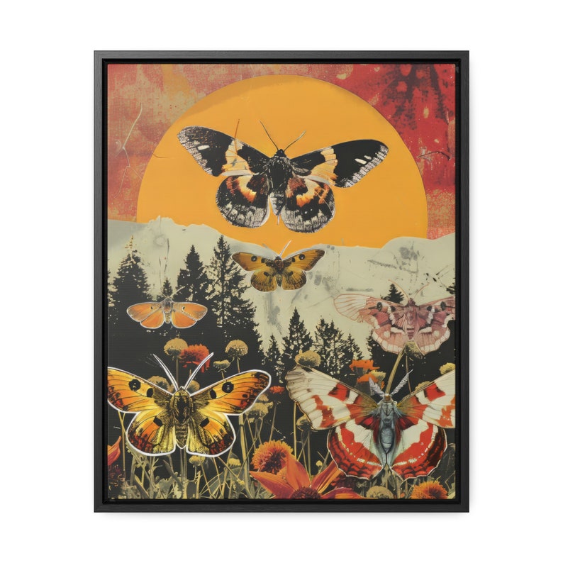 Moth Collage, Vertical Gallery Canvas Wrapped Canvas - Etsy